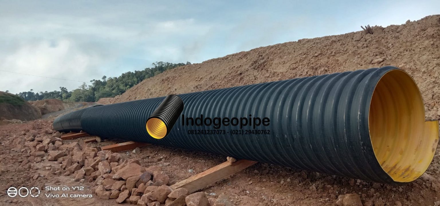 Pemasangan Pipa HDPE Spiral sebagai Drainase Konstruksi Tambang - Indogeopipe